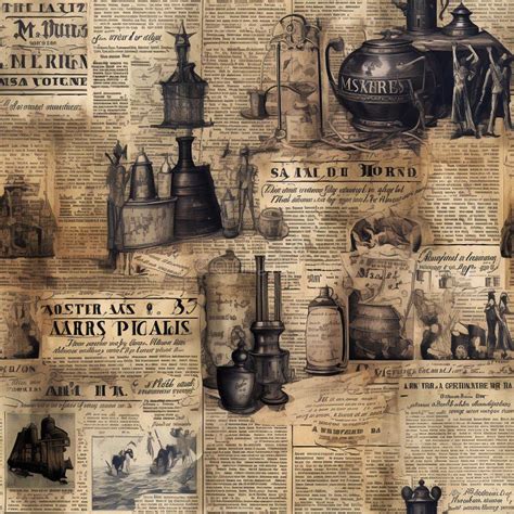 Old Newspaper Vintage Newspaper Pattern Halloween Pattern Ai Generated Stock Illustration