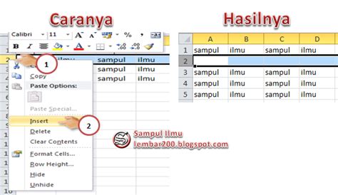 Cara Menambahkan Baris Dan Kolom Dengan Cepat Diexcel Sampul Ilmu