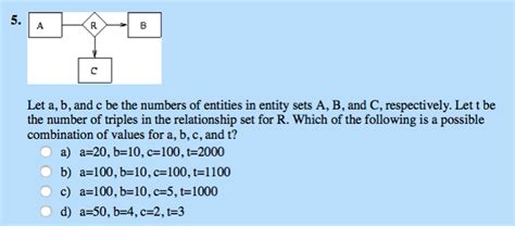 Solved 5 Let A B And C Be The Numbers Of Entities In