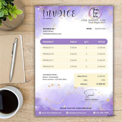 Invoice Template Invoice Generator Consulting Invoice Etsy