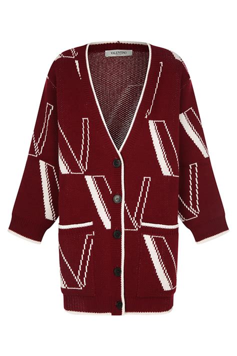 Кардиган из кашемира и шерсти Valentino Кардиганы Бордовый на Babochka Ru
