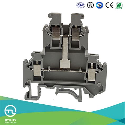 Yueqing Factory Screw Double Layer Pa66 Brass Din Rail Terminal