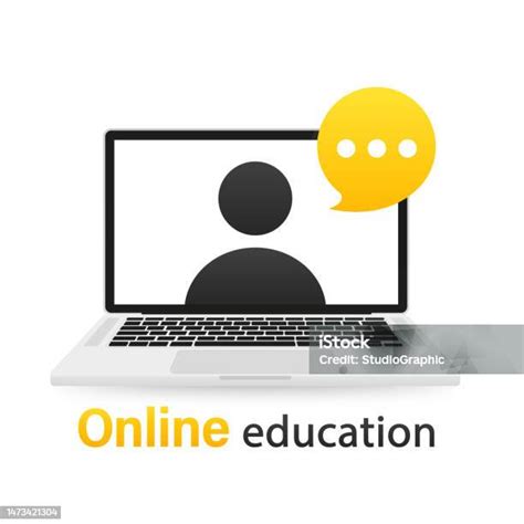 온라인 학습 아이콘입니다 온라인 교육 노트북 아이콘입니다 온라인 학습 기호 디자인 및 온라인 교육 웹 모바일 및 노트북에서 사용할 수 있습니다 평면 만화 디자인입니다 벡터