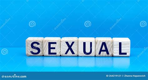 Concept Word Sexual On Cubes On A Blue Background Stock Image Image Of Eating Risk 264219121