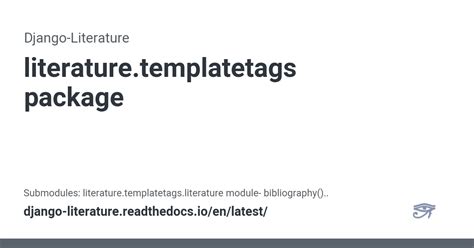 literature templatetags package — django literature 0 1 2 documentation
