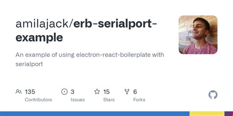 GitHub Amilajack Erb Serialport Example An Example Of Using Electron React Boilerplate With