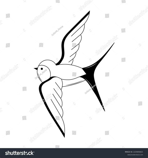 Martlet Tattoo Y2k 1990s 2000s Style Stock Vector Royalty Free