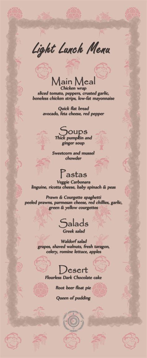 Light Lunch Menu By Gamerkito On Deviantart