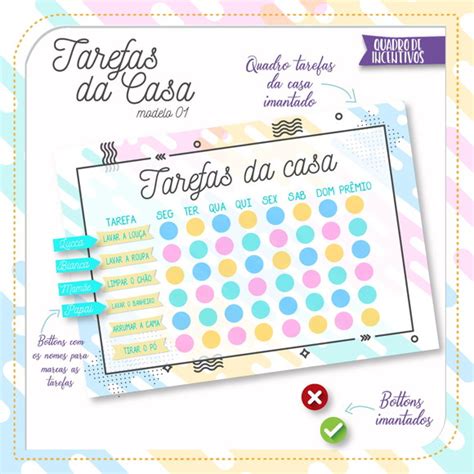 Quadro De Tarefas Pra Imprimir Produtos Personalizados No Elo7