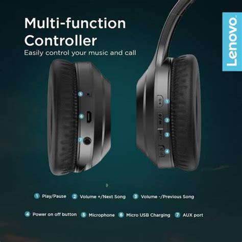 Lenovo Wireless Over Ear Headphone Hd Black Buy Best Price In Uae Dubai Abu Dhabi Sharjah