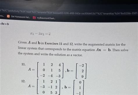 solved ax b x1−3x2 2 given a and b in exercises 11 and 12