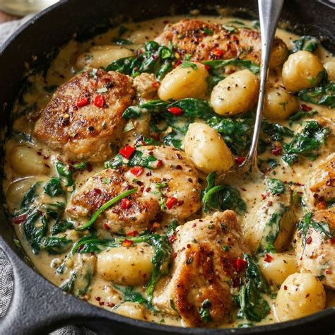 Creamy Chicken Spinach Gnocchi Easy In 20 Minutes