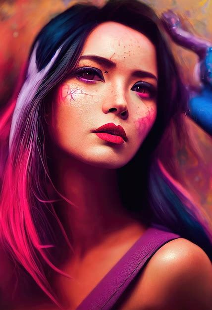 Premium Photo Abstract Portrait Of A Beautiful Fictional Girl
