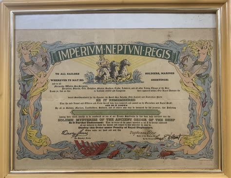 1943 Ww2 Shellback Certificate Picker Place