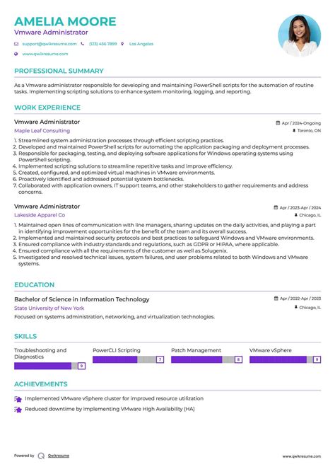 10 Vmware Administrator Resume Samples And Templates For 2025