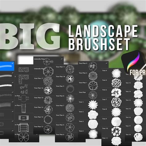 Landscape Element Brush Procreate Procreate Architecture Etsy