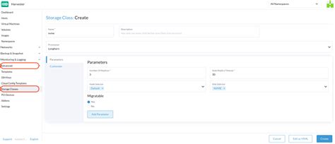 Storageclass Harvester