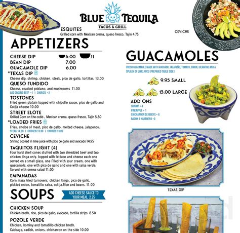 Blue Tequila Tacos And Grill Menu In Goose Creek South Carolina Usa