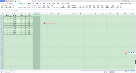 Wps Excel中没有数据的区域要如何隐藏？ Wps Excel中把没有数据的单元格隐藏起来的方法 极光下载站