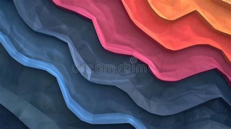 Abstract Layered Design With Smooth Wavy Textures In Vibrant Colors Stock Illustration