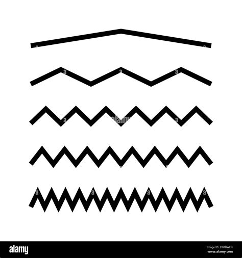 Different Zigzag Line Geometric Art Print Vector Illustration Stock Image Eps 10 Stock