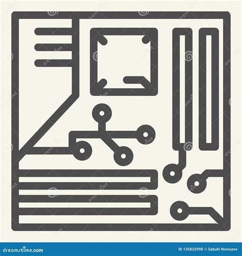 Cpu Line Icon Microprocessor Vector Illustration Isolated On White Stock Vector Illustration