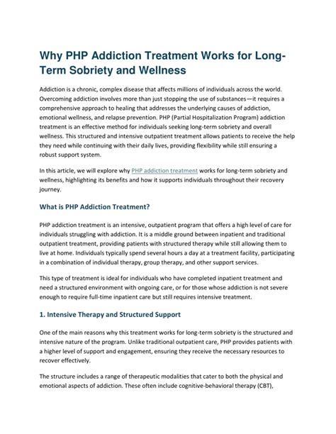 Ppt Why Php Addiction Treatment Works For Long Term Sobriety And Wellness Powerpoint