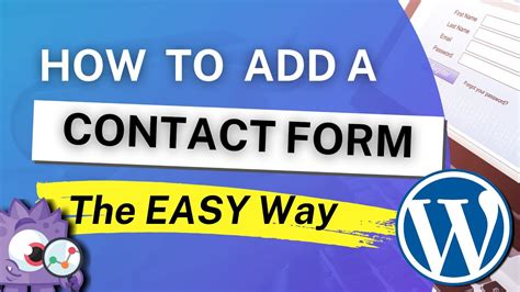 How To Add A Contact Form To Wordpress The Easy Way Youtube