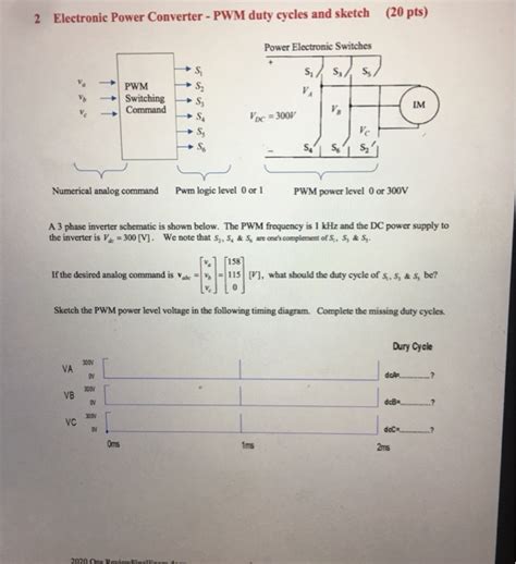 Solved 2 Electronic Power Converter Pwm Duty Cycles And