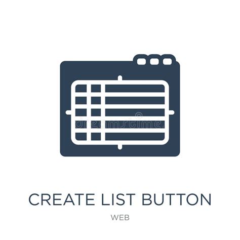 Create List Button Icon On White Background Simple Element Illustration From Web Concept Stock