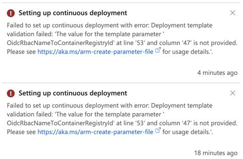 Setting Up Continuous Deployment Fails With Reference To Fields Not Present In Azure Portal