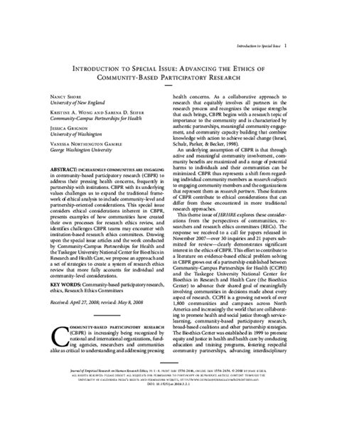 Pdf Introduction To Special Issue 1 Introduction To Special Issue Advancing The Ethics Of