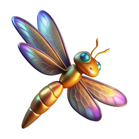 Magnificent Rustic Golden Dragonfly 3d Render Professional 56282797 Png