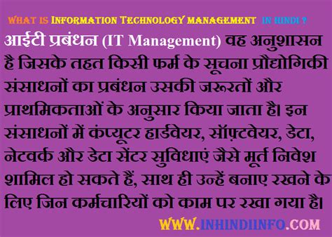 What Is Information Technology It Management In Hindi