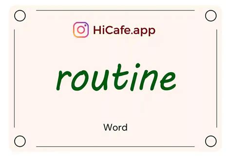 English Word Routine Meaning And Definition Hicafe
