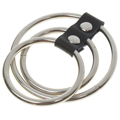 Stainless Steel Leather Time Delay Rings Pieces Set Sex Toys