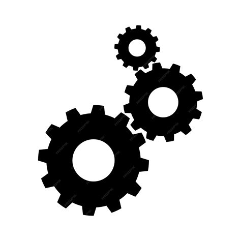 Premium Vector Cogwheel Group Black Vector Icon Gear Set Simple Glyph Web Symbol Setting Gears