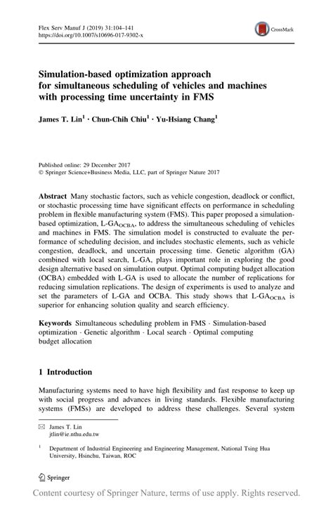 Simulation Based Optimization Approach For Simultaneous Scheduling Of Vehicles And Machines With