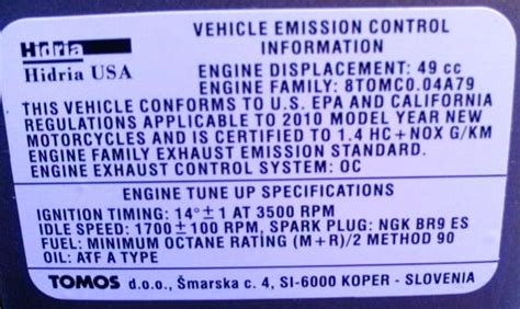 Tomos Epa Labels Myrons Mopeds