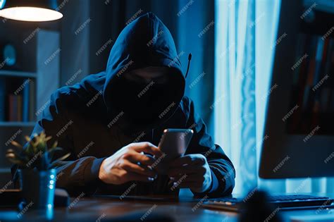 hacker in hood stealing information from computer monitor cybercrime