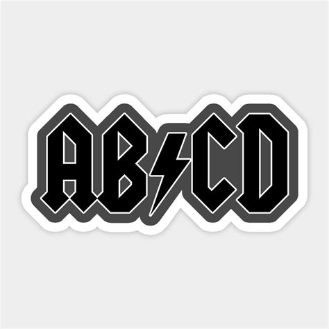 Abcd Sticker Black And White Sticker With The Word Abcd