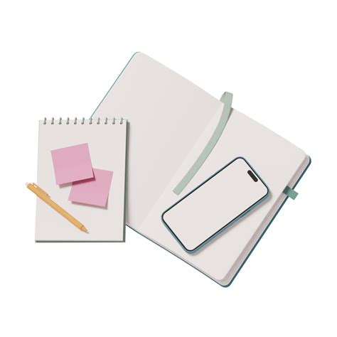 Notebook With Sticky Notes Notepad And Phone 3d Model Download 3d Models In Fbx