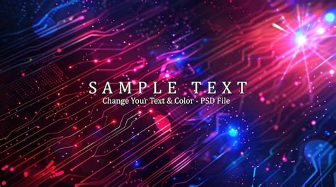 Abstract Circuitry Neon Lights Technology Premium Ai Generated Psd