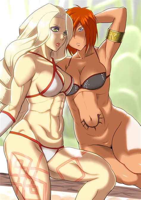 Rule 34 Amazon Dragons Crown Artist Request Bikini Blonde Hair Blue Eyes Bottomless