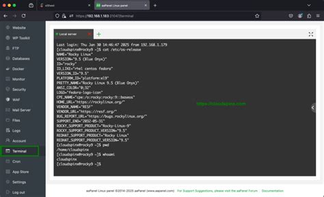 Install And Use AaPanel On Rocky Linux 9 AlmaLinux 9 CloudSpinx