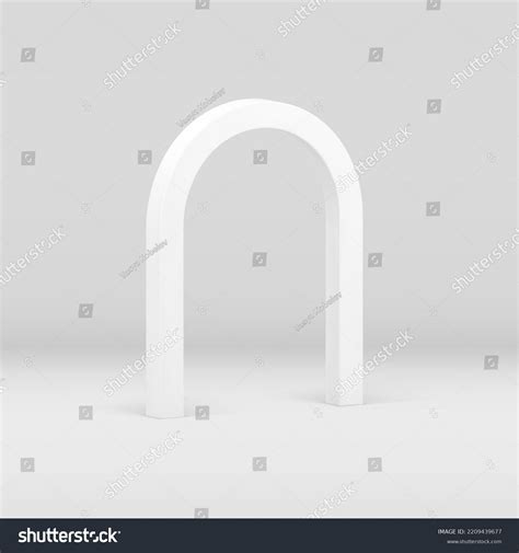 White Arch Curved Construction 3d Entrance Stock Vector Royalty Free