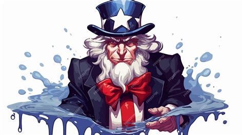 Uncle Sam 2d Flat Cartoon Vector Illustration Premium Ai Generated Vector