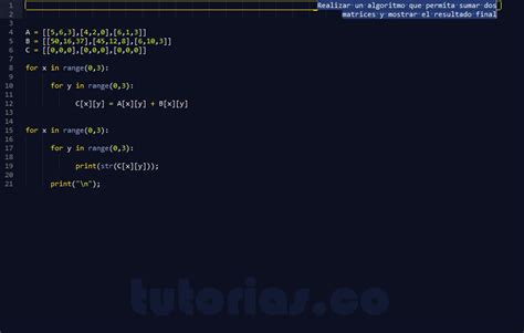 Arrays Python Suma De Matrices Tutorias Co