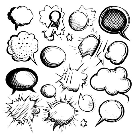 HandDrawn Comic Speech Bubbles and Explosions Set | Premium AI-generated vector