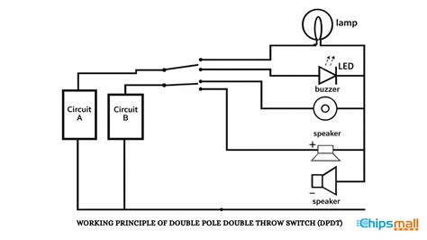 Double Pole Double Throw Dpdt Switch Working Principle Function Types